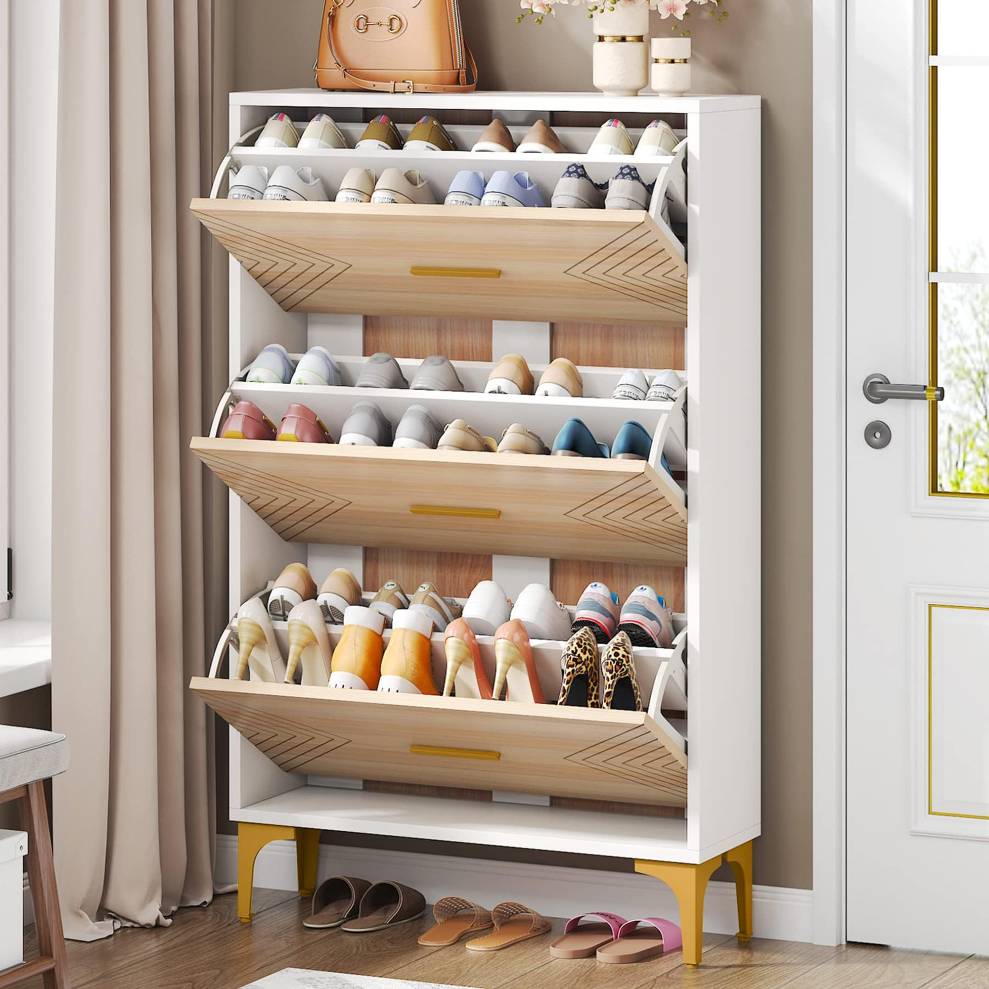 Orren Ellis 24 Pair Shoe Storage Cabinet - Wayfair Canada
