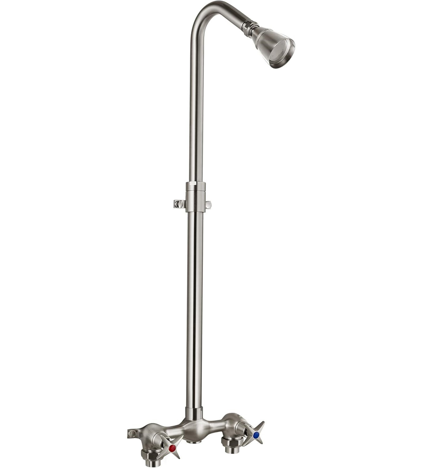 GRIJOL Outdoor Shower Kit Fixtures Faucet System Double Handle Exposed ...