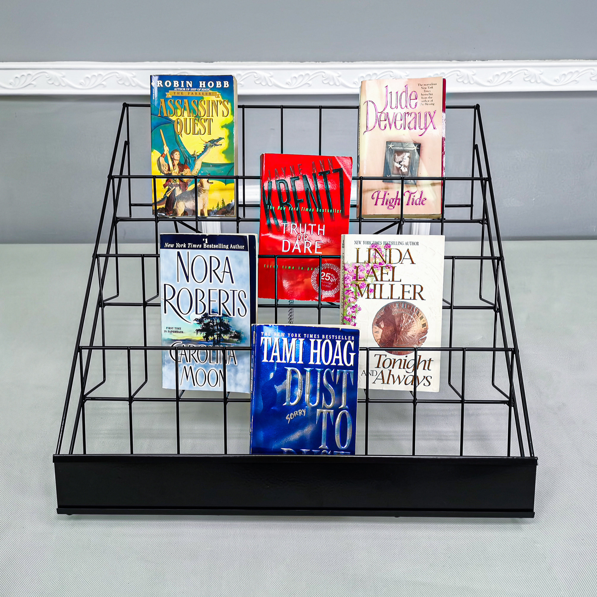 Rebrilliant 4-Tiered Greeting Card Rack, 18" Wire Greeting Card Holder ...