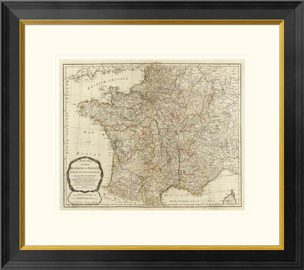 Global Gallery A New Map of the Kingdom of France, 1790 by Thomas ...