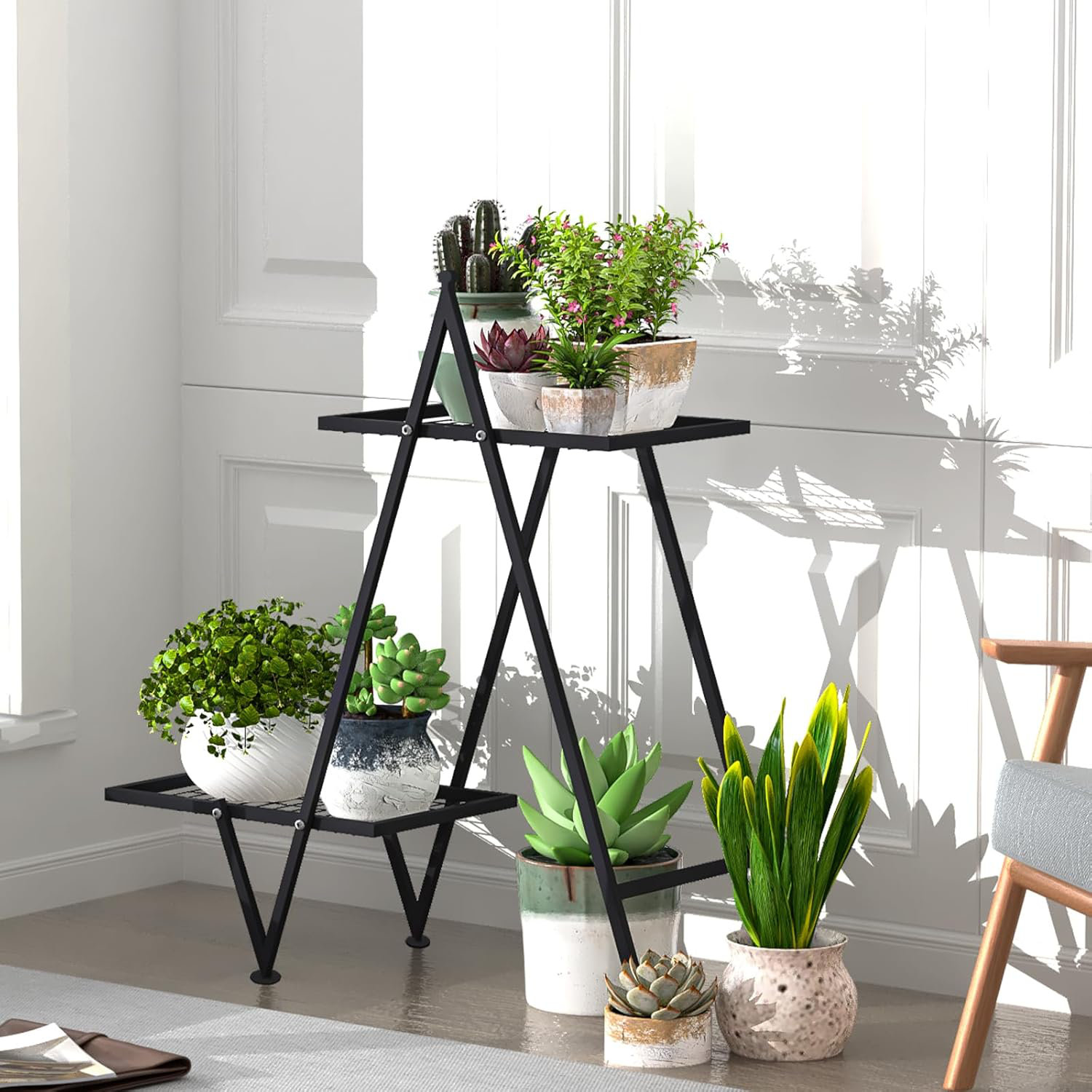 Arlmont & Co. Bamworld Plant Stand Indoor Corner Plant Stand Metal ...