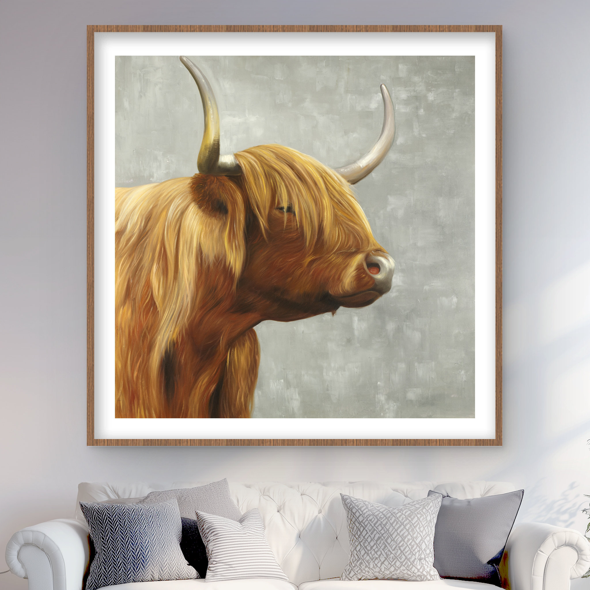 Lark Manor™ Beautiful Highland Cattle Brown Cow Print | Home Decor Art ...