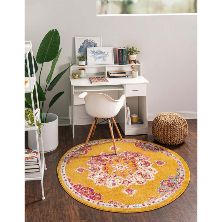 Bungalow Rose Oriental Yellow Area Rug & Reviews | Wayfair