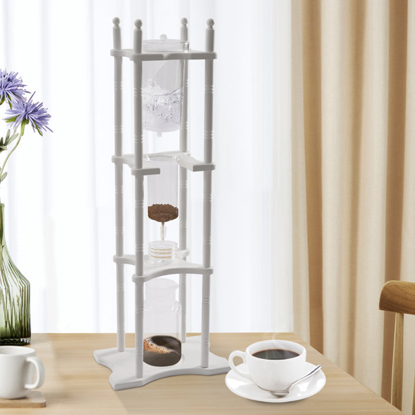 JOYDING 45.28" 25 Cups Cold Brew Drip Tower Iced Coffee Maker Wooden ...