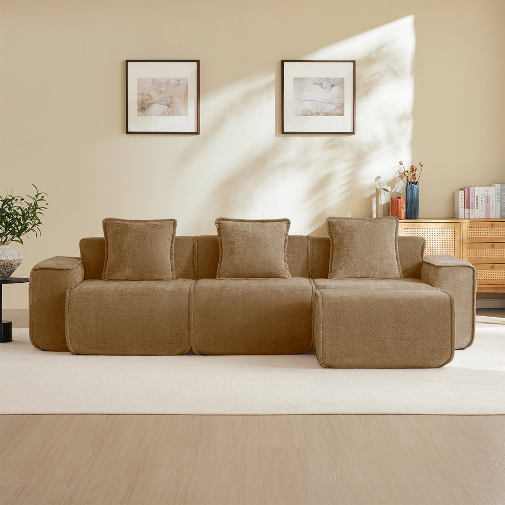 Wrought Studio™ Streamlined Design Modular 3 Seat L Shape Sectional ...