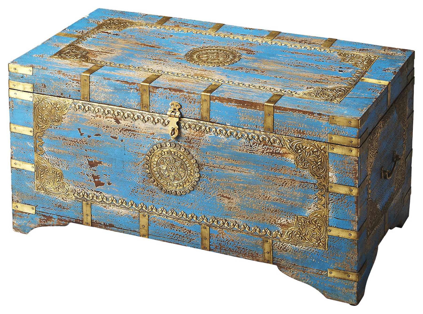 Butler Neela Painted Brass Inlay Storage Trunk & Reviews | Perigold