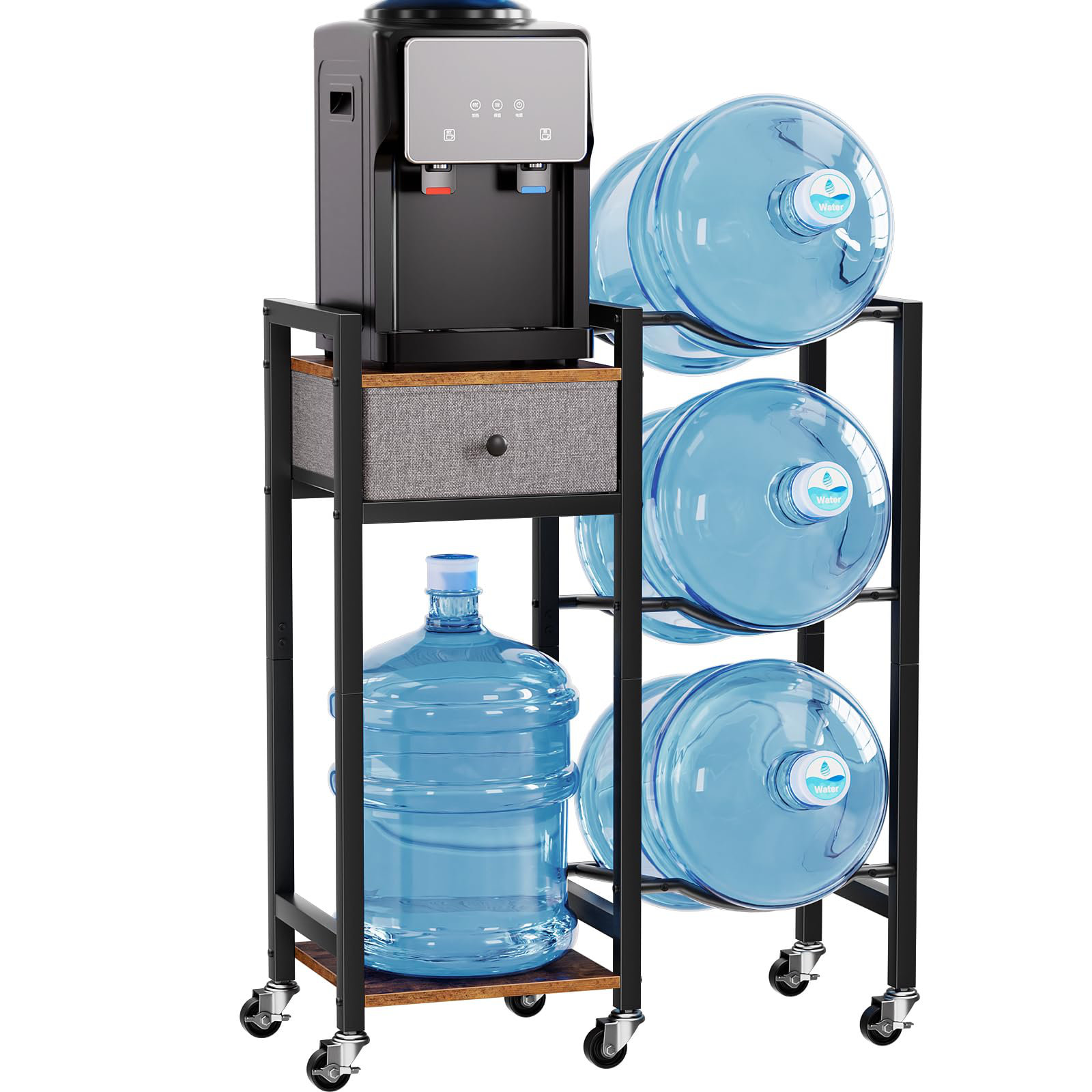 Latitude Run® Portin 5 Gallon Water Jug Holder With Drawers, Heavy Duty ...