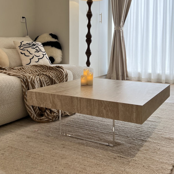 Aurora Craft Square Cave Stone Rock Plate Coffee Table Home Coffee ...