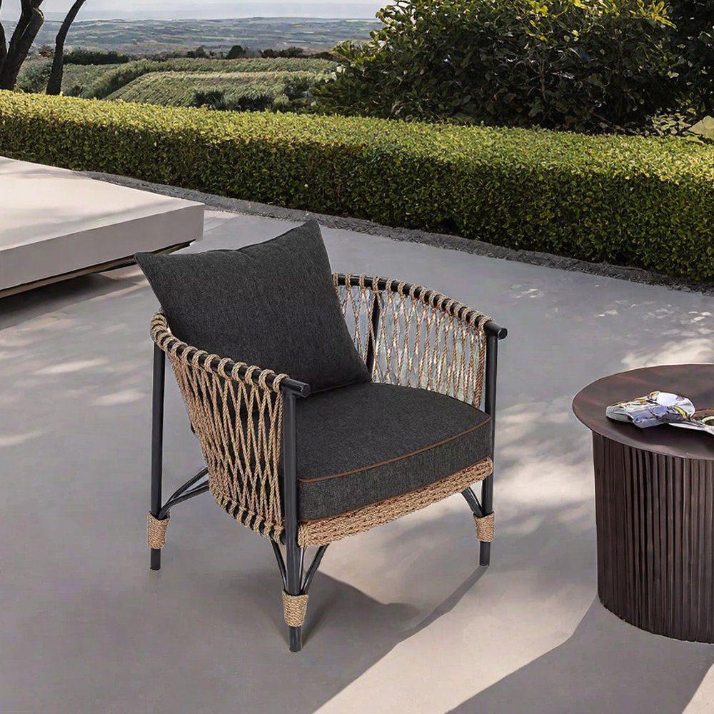 Bayou Breeze Cabela Outdoor Durable Braided Sponge Leisure Chair | Wayfair