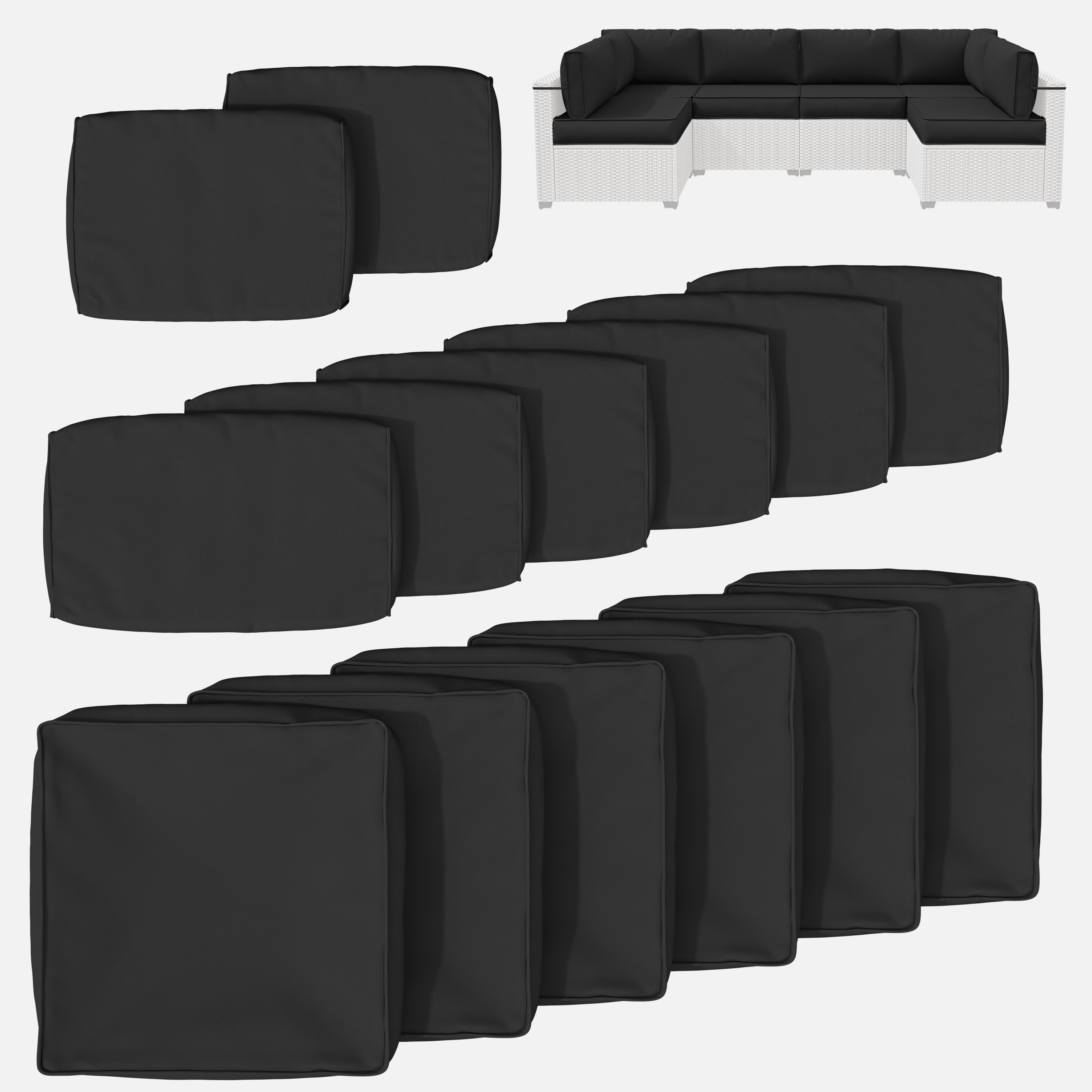 Barry Room 14-Piece Outdoor 4'' Seating Group Cushion Cover, Only ...
