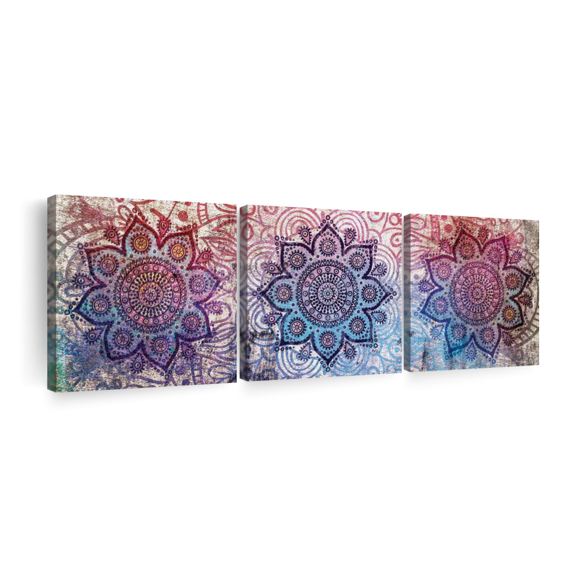 Bungalow Rose Mandala Three Gradient Mandalas Multi Piece Canvas Print ...