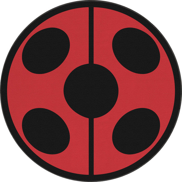 Well Woven Miraculous Ladybug Miraculous Ladybug Symbol Red Area Rug by ...