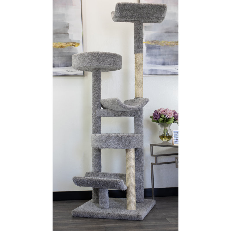 Prestige Cat Trees 70" Staggered Play Tower Cat Condo & Reviews | Wayfair