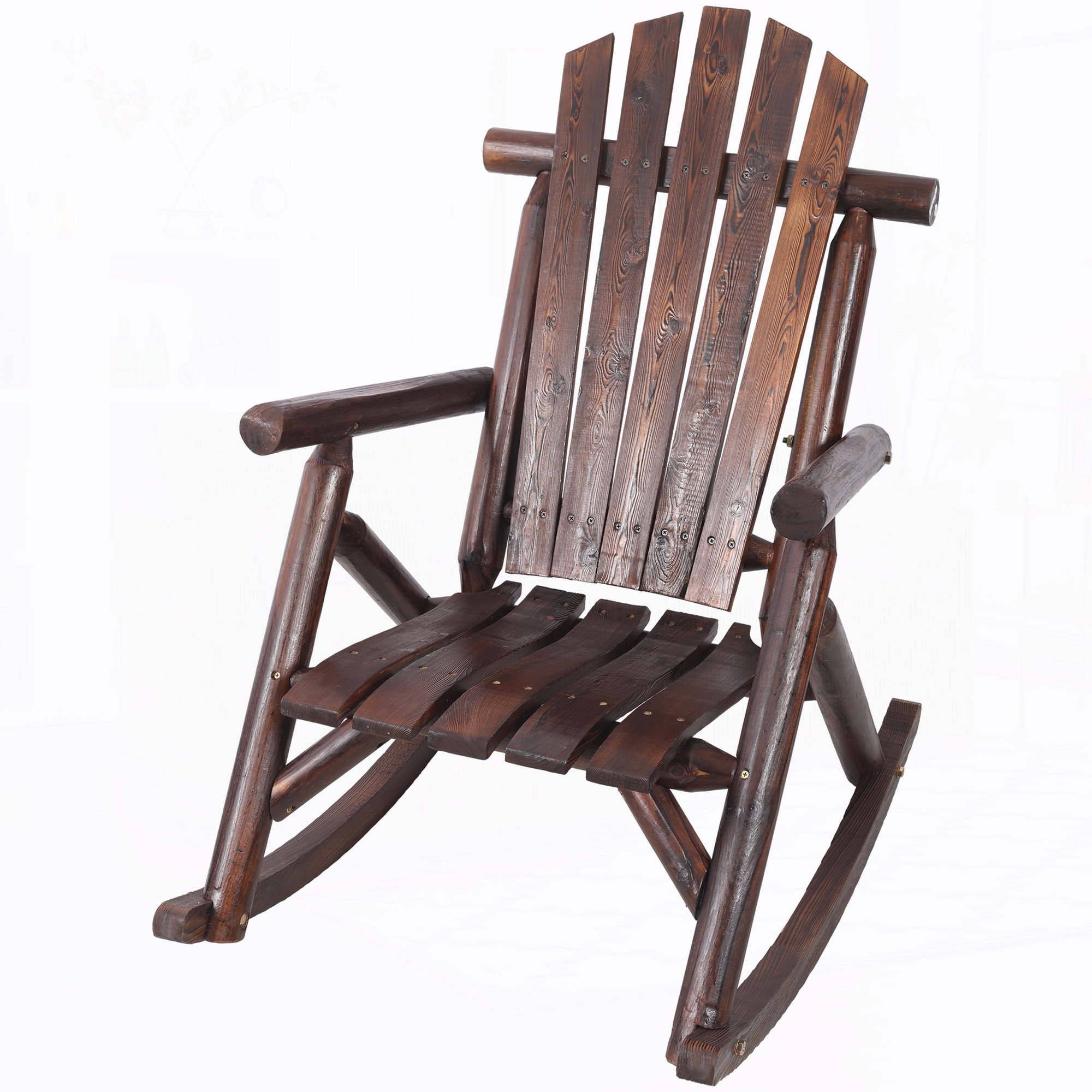 Beachcrest Home™ Wooden Porch Rocker Chair | Wayfair