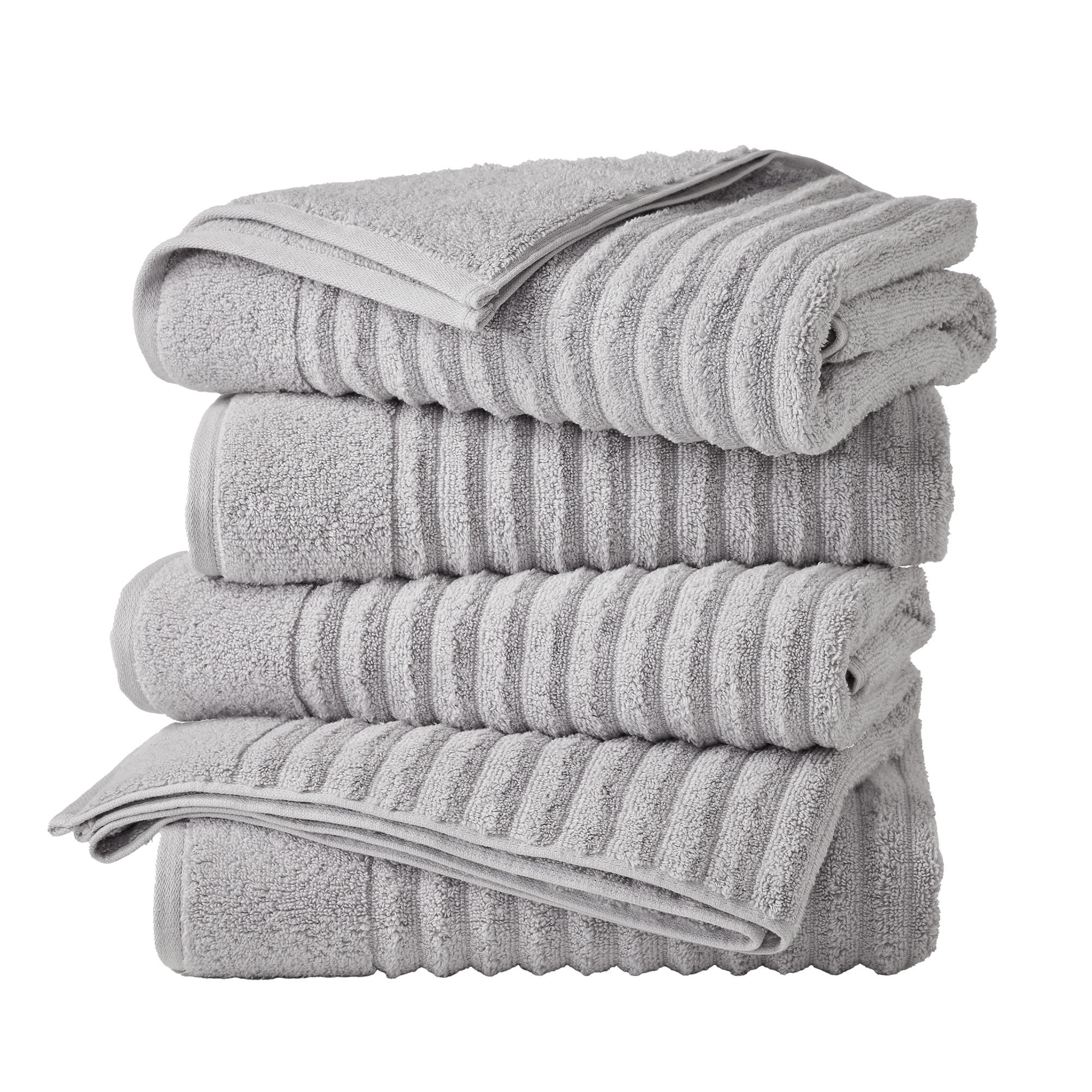 FreshFolds 100% Zero-Twist Combed Cotton Ribbed Bath Towels & Reviews ...