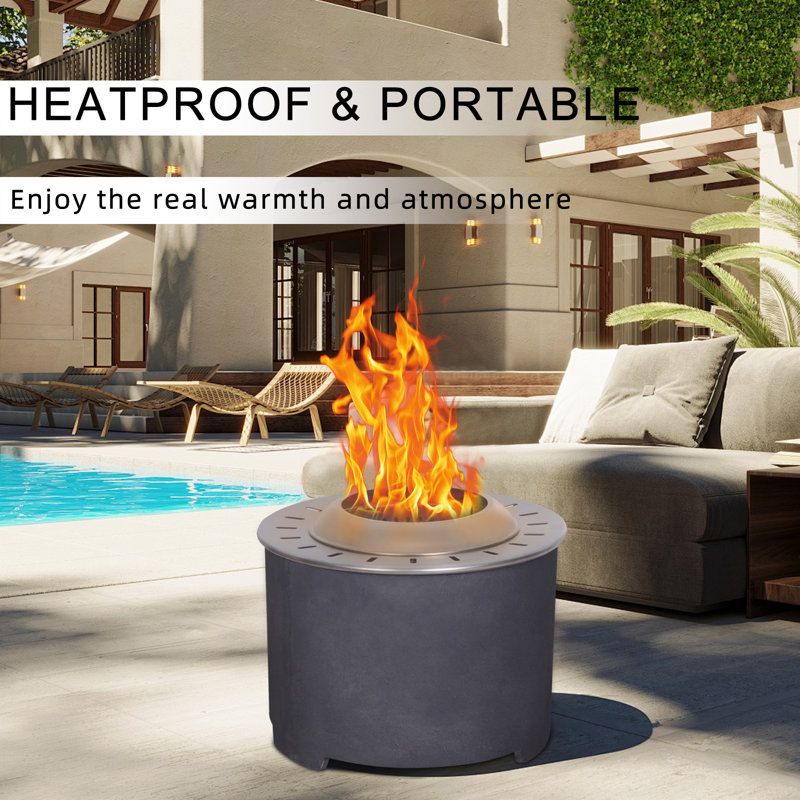 Latitude Run® Outdoor Wood-Burning Smokeless Fire Pit | Wayfair