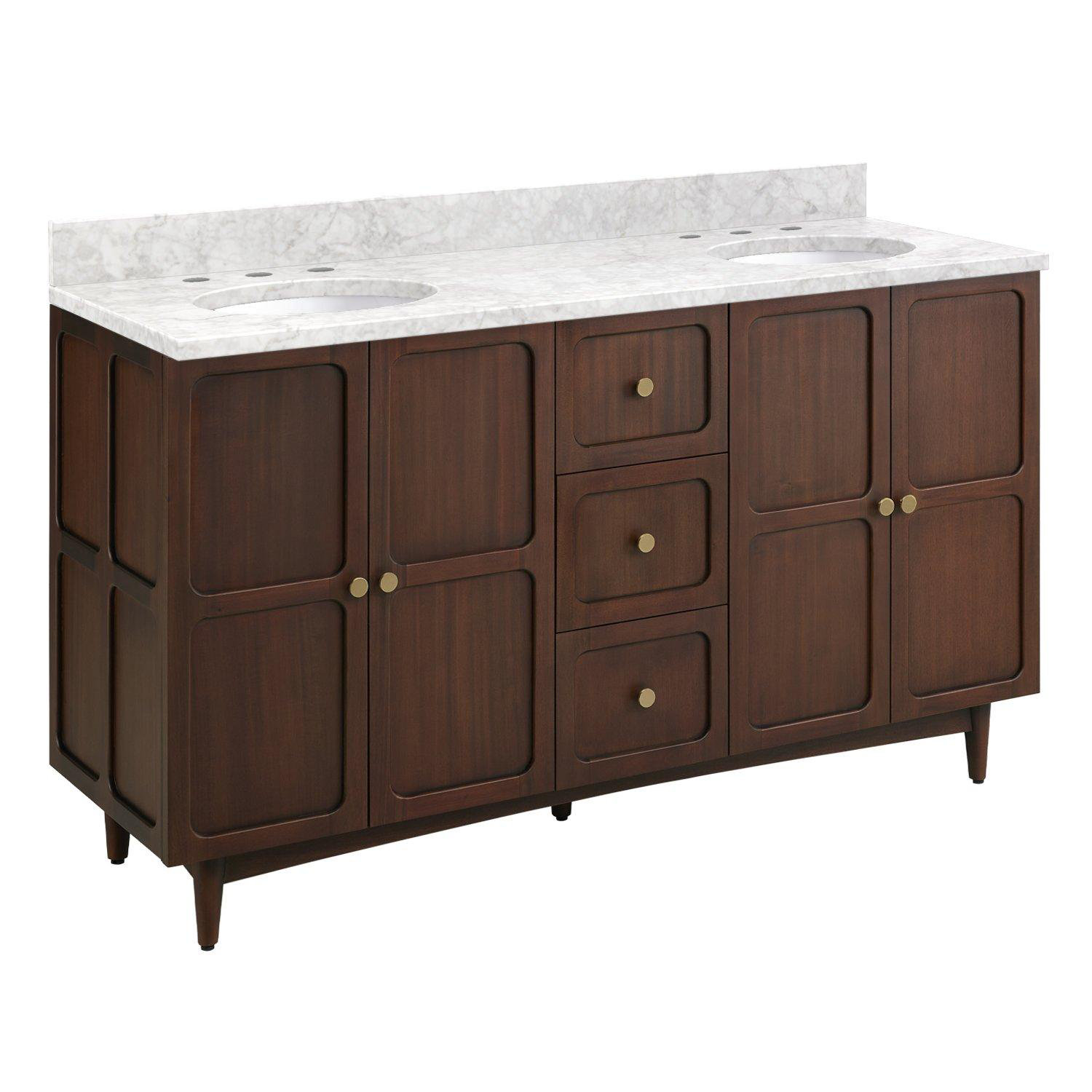 Signature Hardware 60" Delavan Vanity With Undermount Sinks | Wayfair