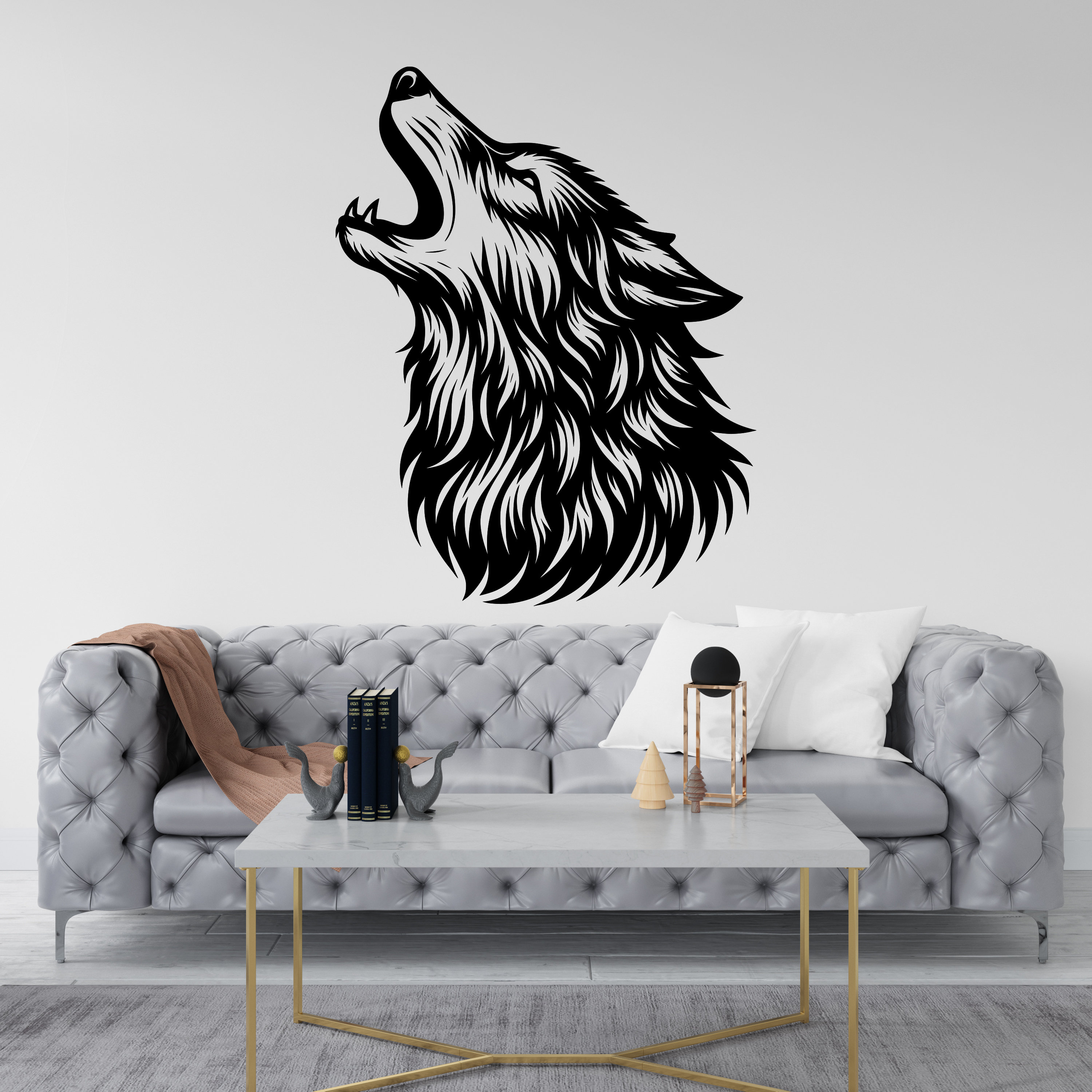 Stickalz Wolf Wall Decal, Wolf Wall Art, Wolf Room Wall Decor Wolf Room ...