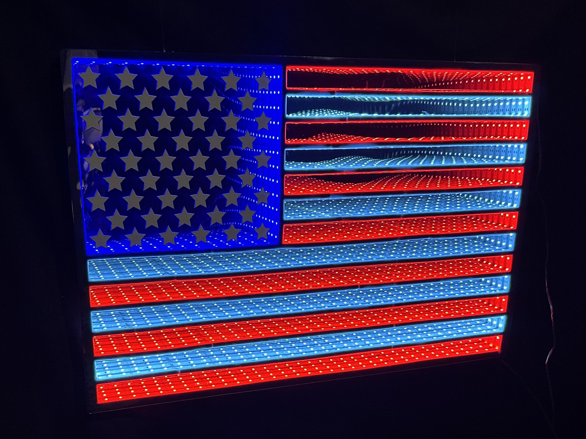 The Holiday Aisle® Hanging American Flag Kanija Light Display | Wayfair