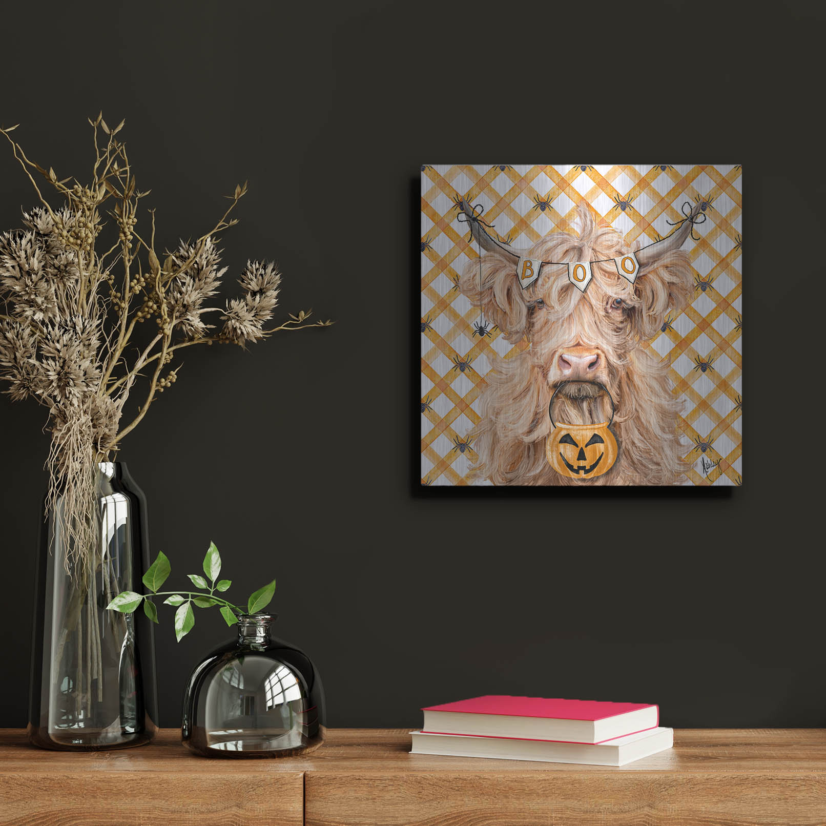The Holiday Aisle® 'Halloween Highland Cow' by Ashley Bradley Wall Art ...