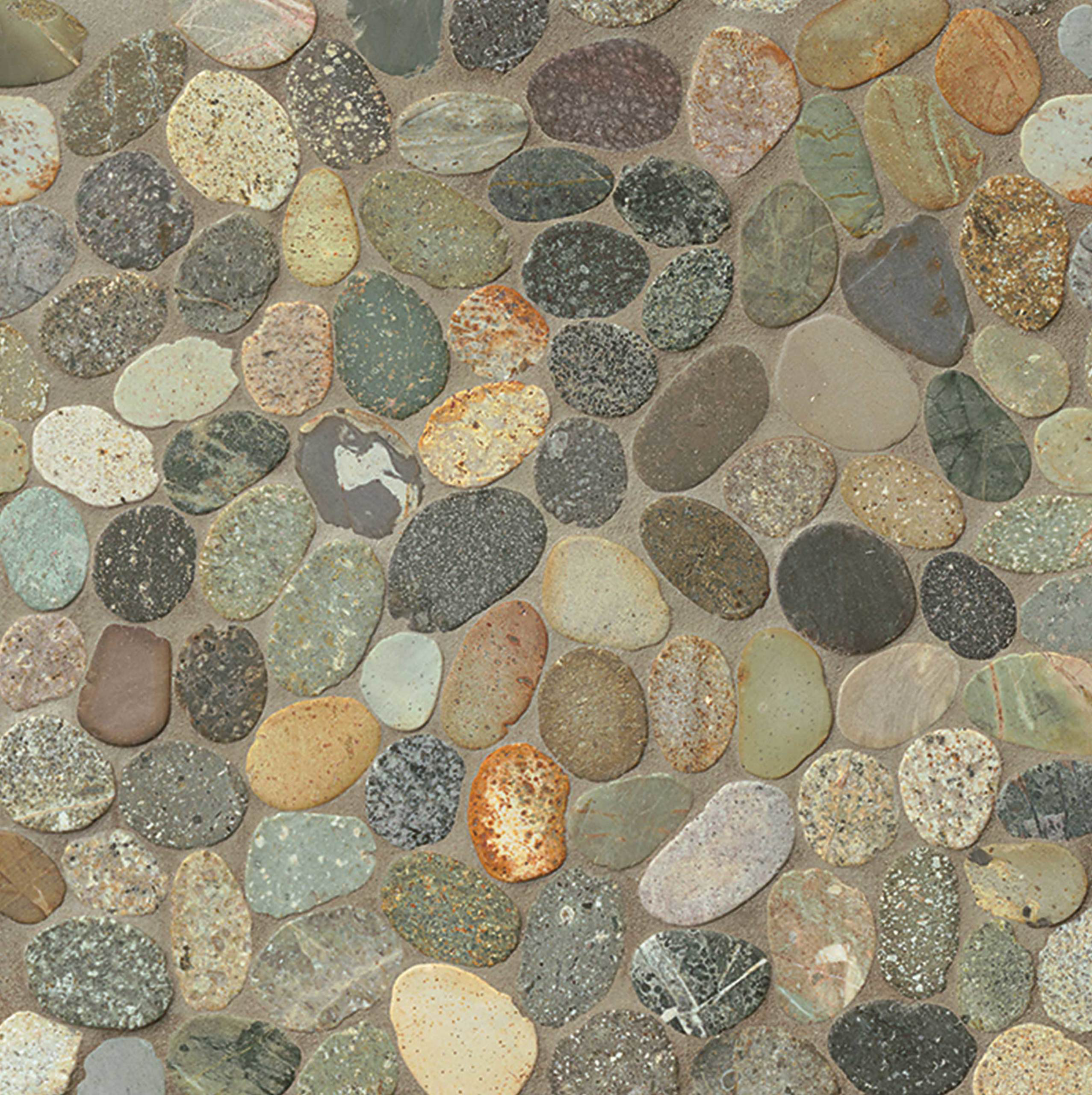 Bedrosians Hemisphere Random Sized Natural Stone Pebble Mosaic Wall ...
