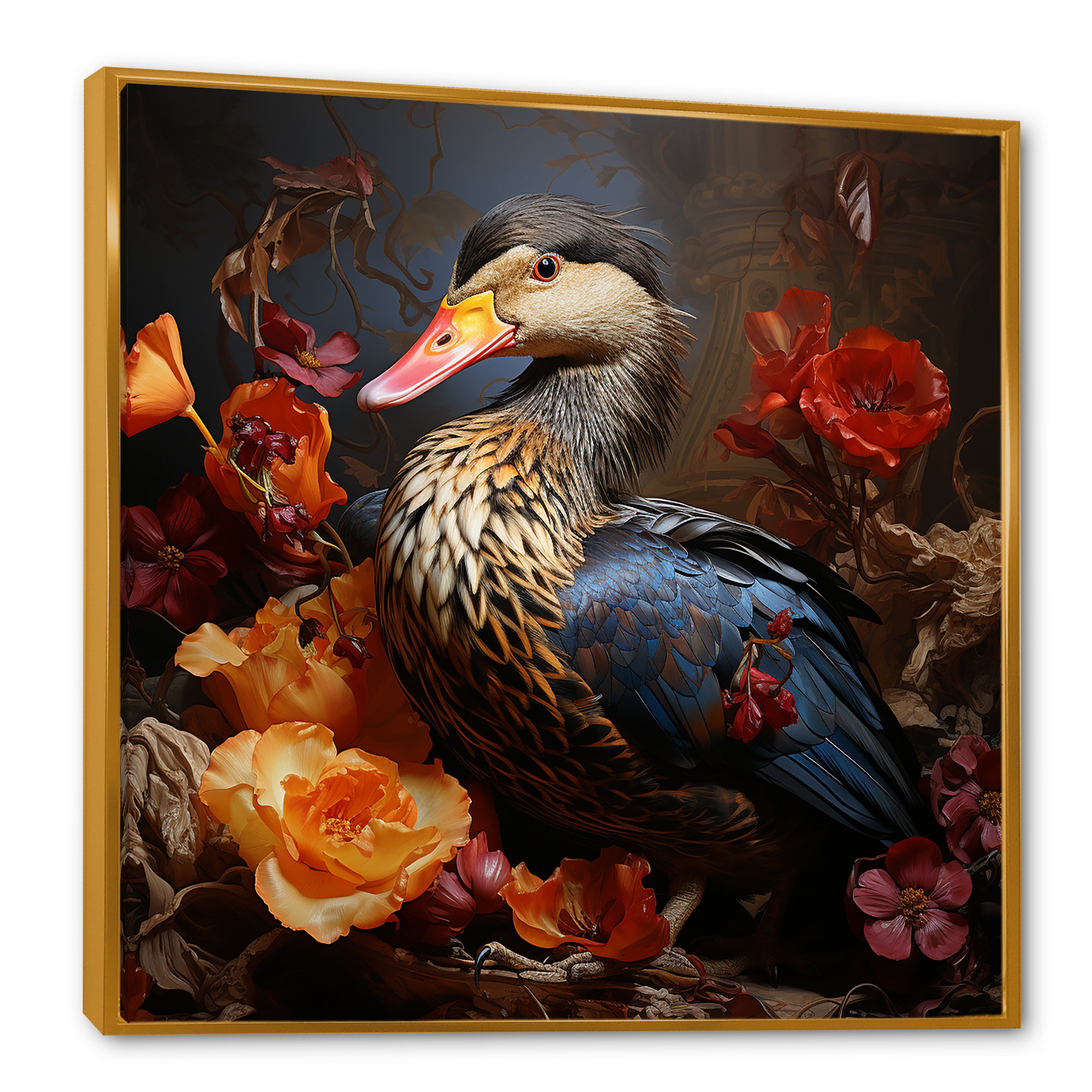 August Grove® Dappled Drake Duck At The Pond IV - Duck Animal Wall Art ...