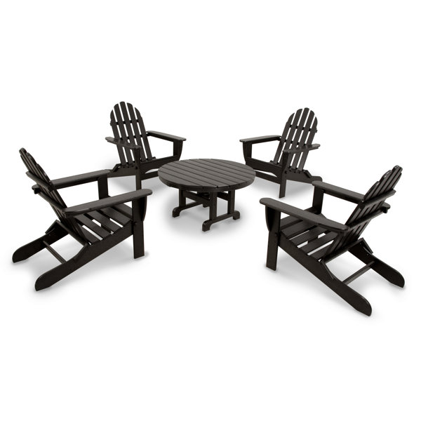 Ivy Terrace Classics 5-Piece Folding Adirondack Conversation Set ...
