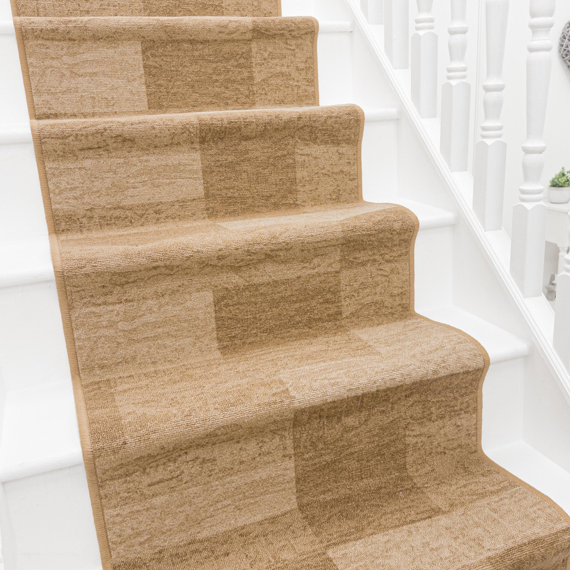 Ivy Bronx Icona Light Brown Stair Runner – Hardwearing, Non-Slip & Durable Carpet for Stairs ...