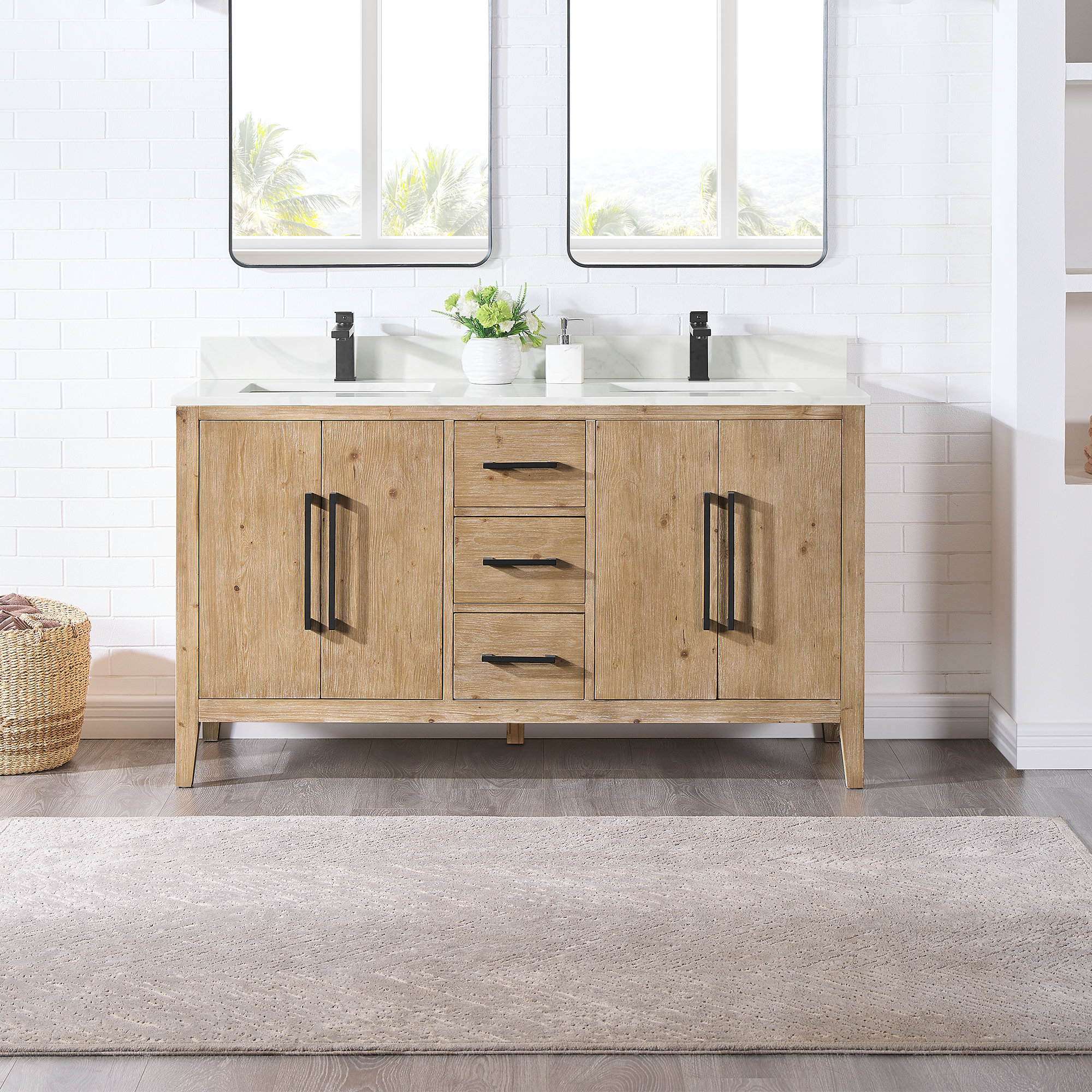 Altair Laurel 59.2" Double Bathroom Vanity Base Only & Reviews | Wayfair