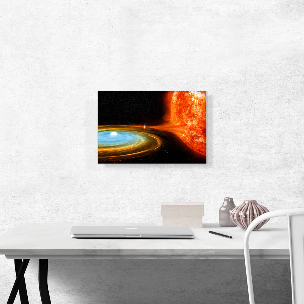 ARTCANVAS White Dwarf Devouring a Sun Star - Wrapped Canvas Graphic Art ...