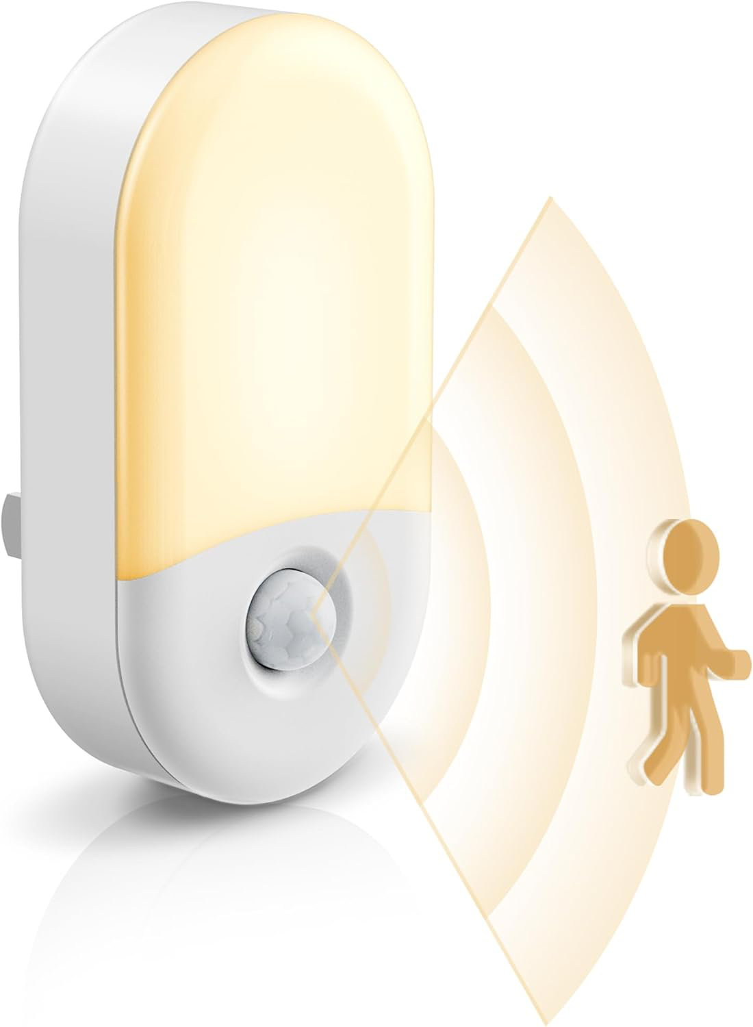 woxeon Amber Night Light 2 Pack Plug In Wall Motion Sensor 06W 2000K ...