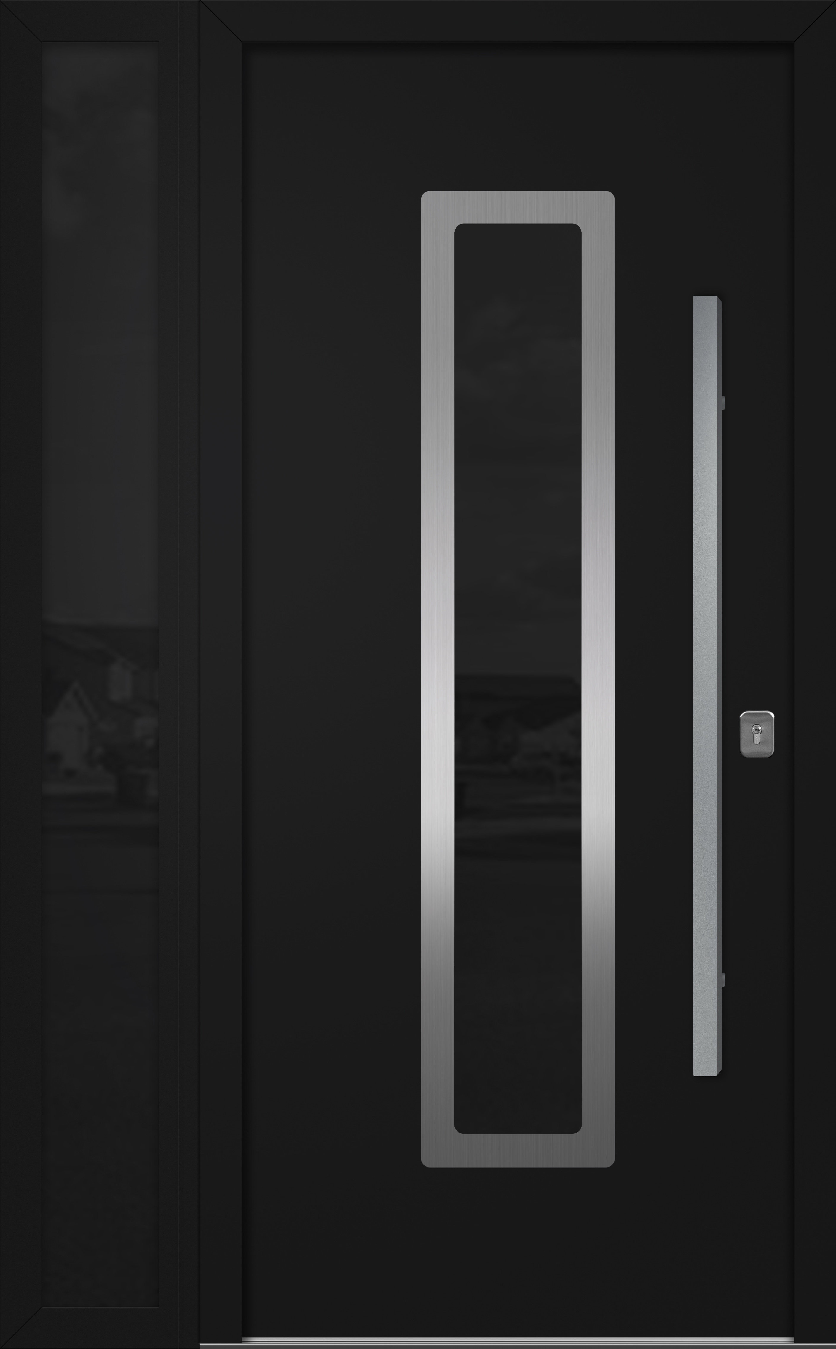 Nova Hardware Modern Exterior Entry Steel Door 36in x 80in Inox S1 with ...