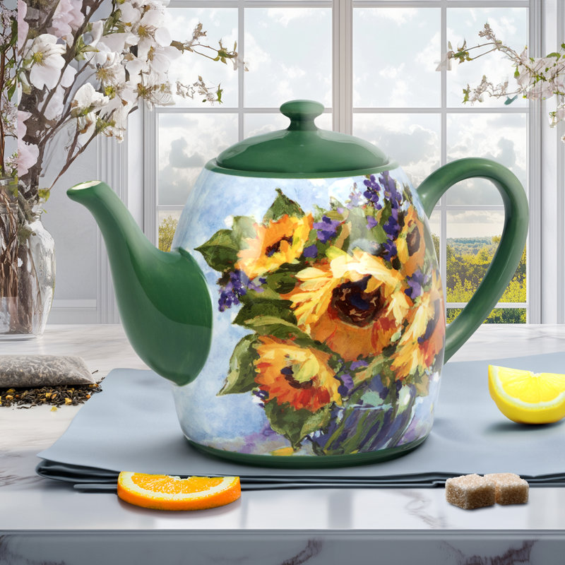 Certified International Sunflower Bouquet Teapot | Wayfair