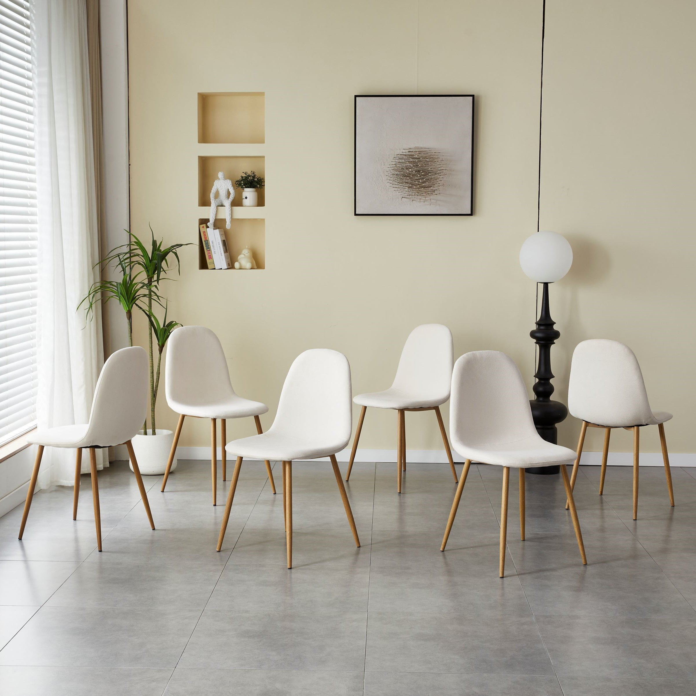 Corrigan Studio Upholstered Metal legs Dining Kitchen Side Chair set of ...