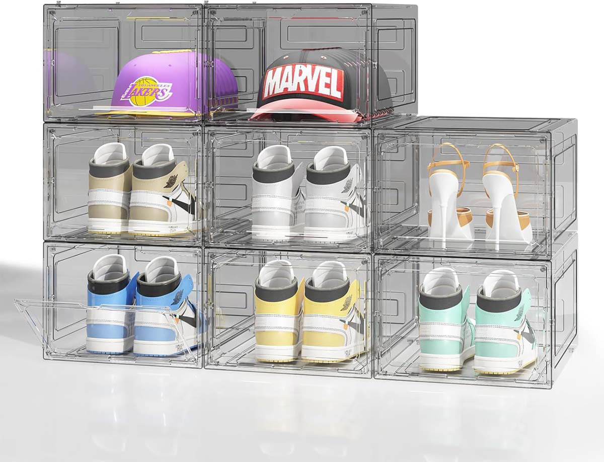 Ivy Bronx Upgraded Thickened Sturdy Large Shoe Boxes Clear Plastic ...