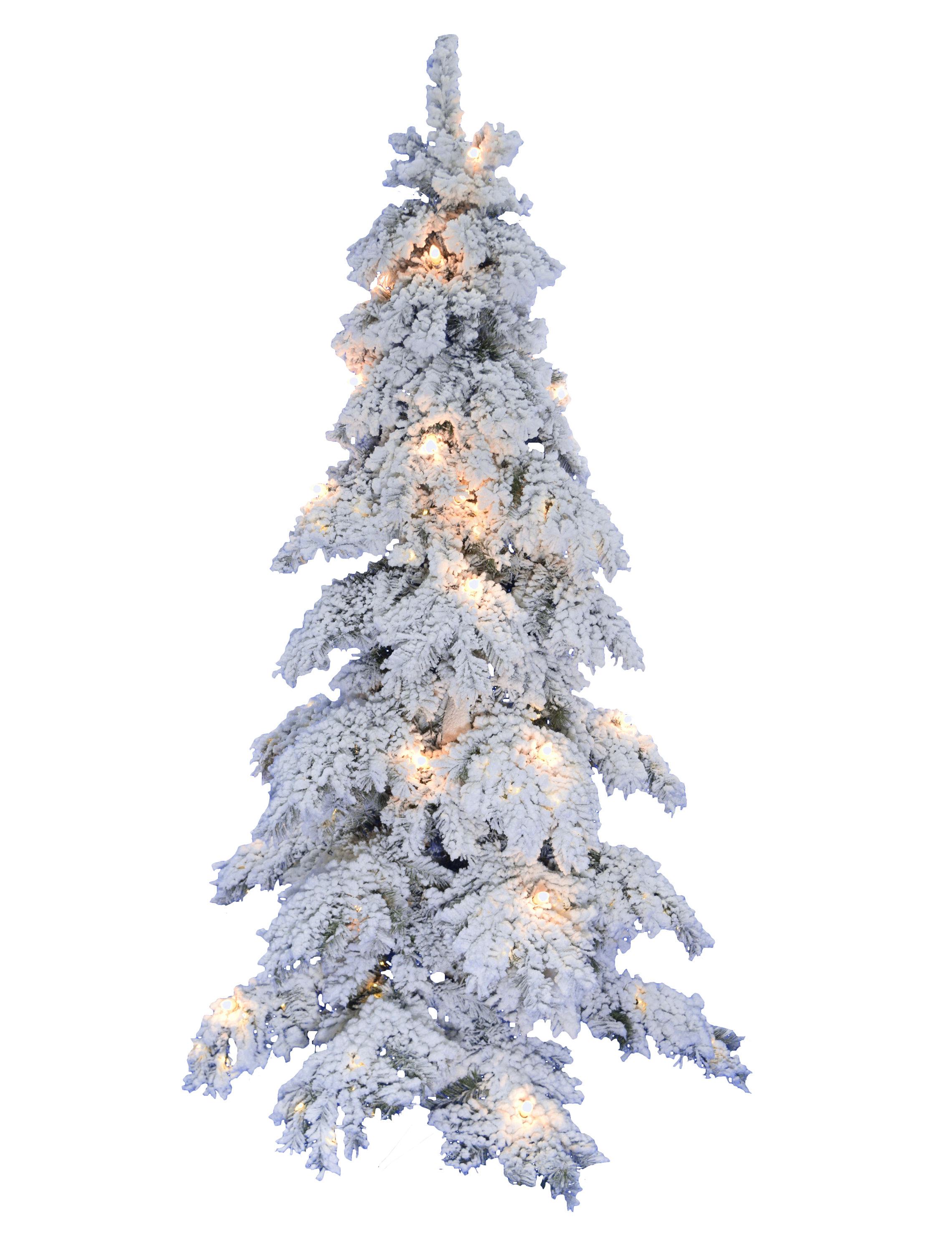 The Holiday Aisle® Flocked Artificial Cascade Frosted Christmas Tree ...