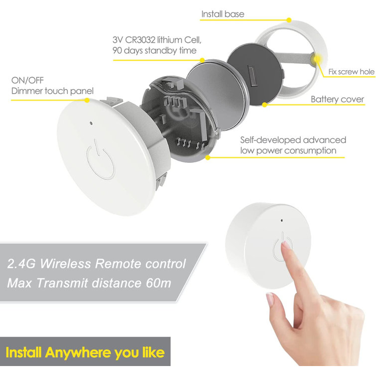 VST Puck Lighting With wireless dimmer switch, surface mount( round ...