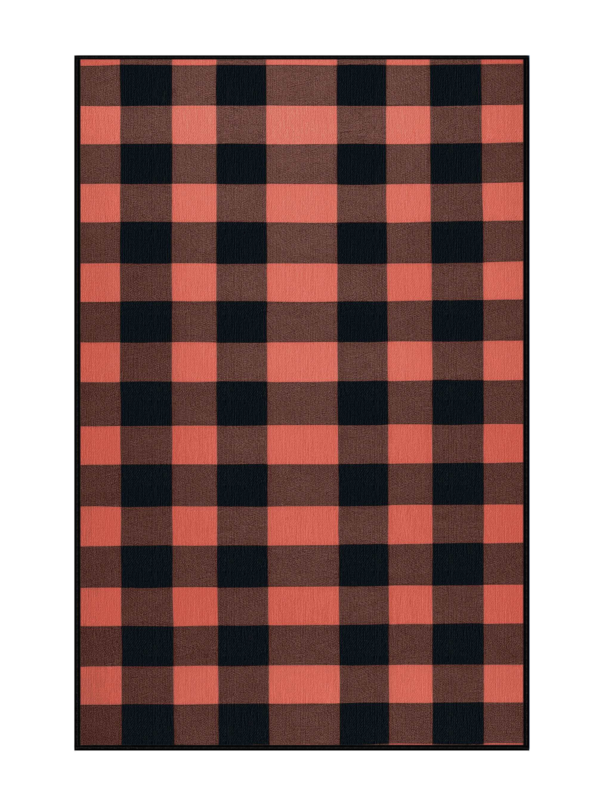 August Grove® Machine Washable Checkered Black Area Rug | Wayfair