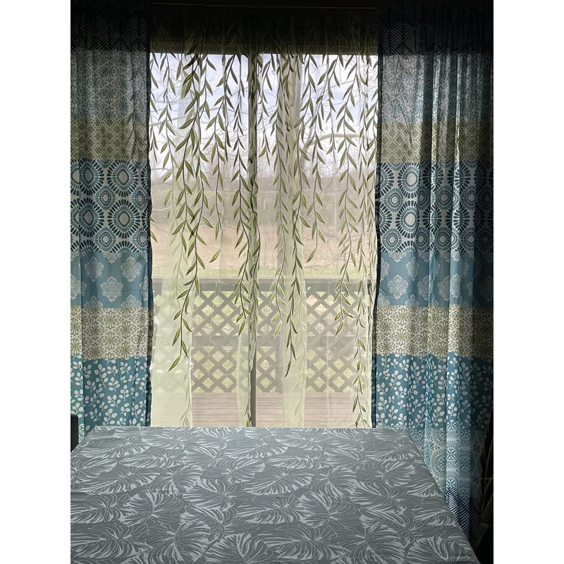 Lark Manor™ Willow Voile Curtains Cute Green Sheers Leaf Curtain Tulle ...