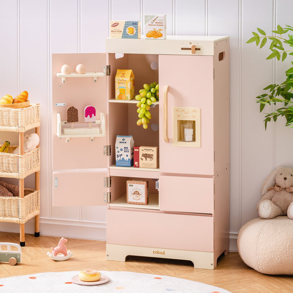 ROBUD Wooden Refrigerator Play Kitchen Toy for Kids | Wayfair