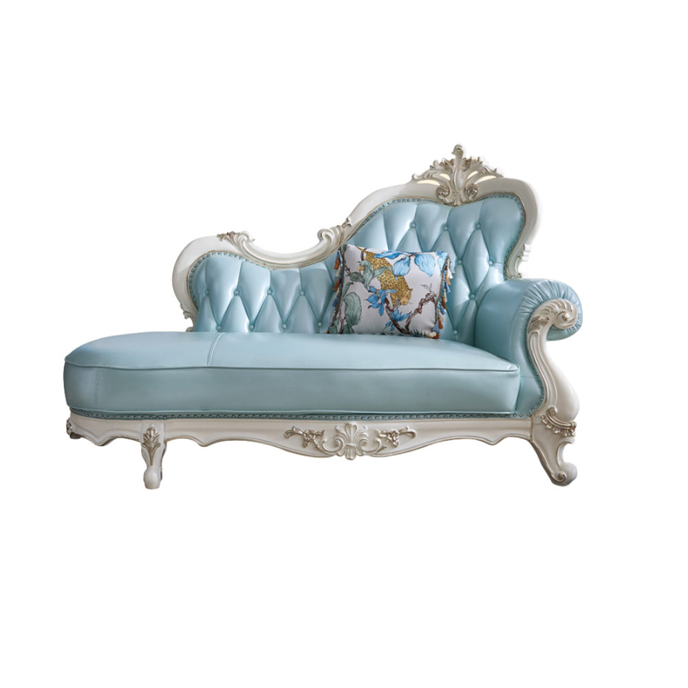 Romero Luxury Solid Wood Carved Indoor Chaise Lounges Leather Chaise ...