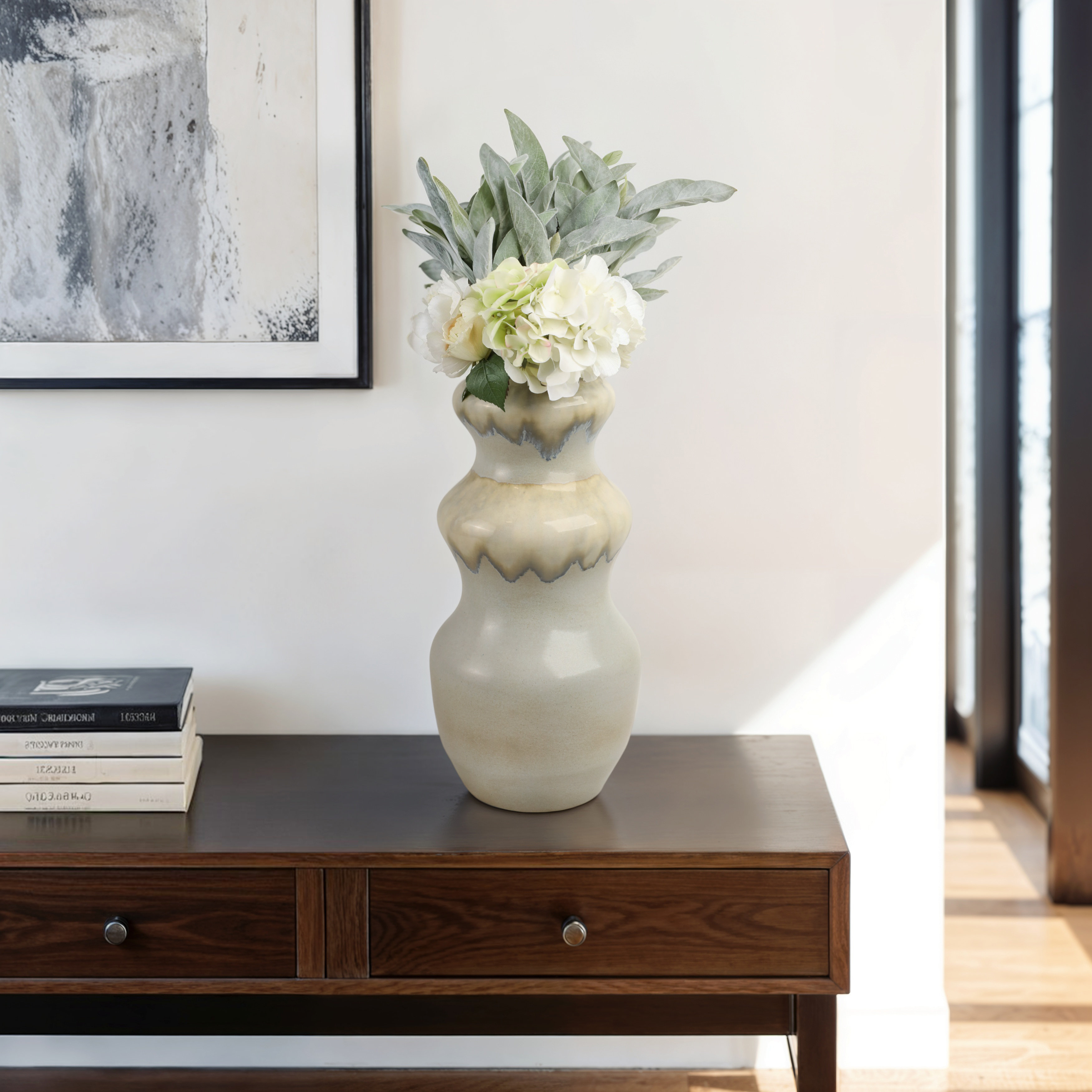 Latitude Run® Handcrafted Pottery Earthenware Vase with Sculptural ...