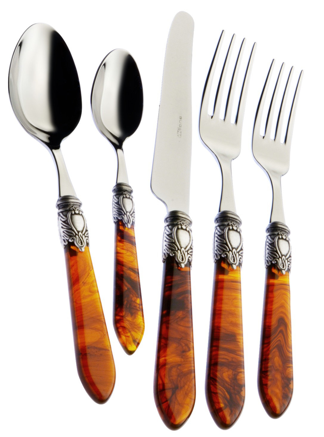 Bugatti Italy Oxford 5 Piece 18/10 Stainless Steel Flatware Set ...
