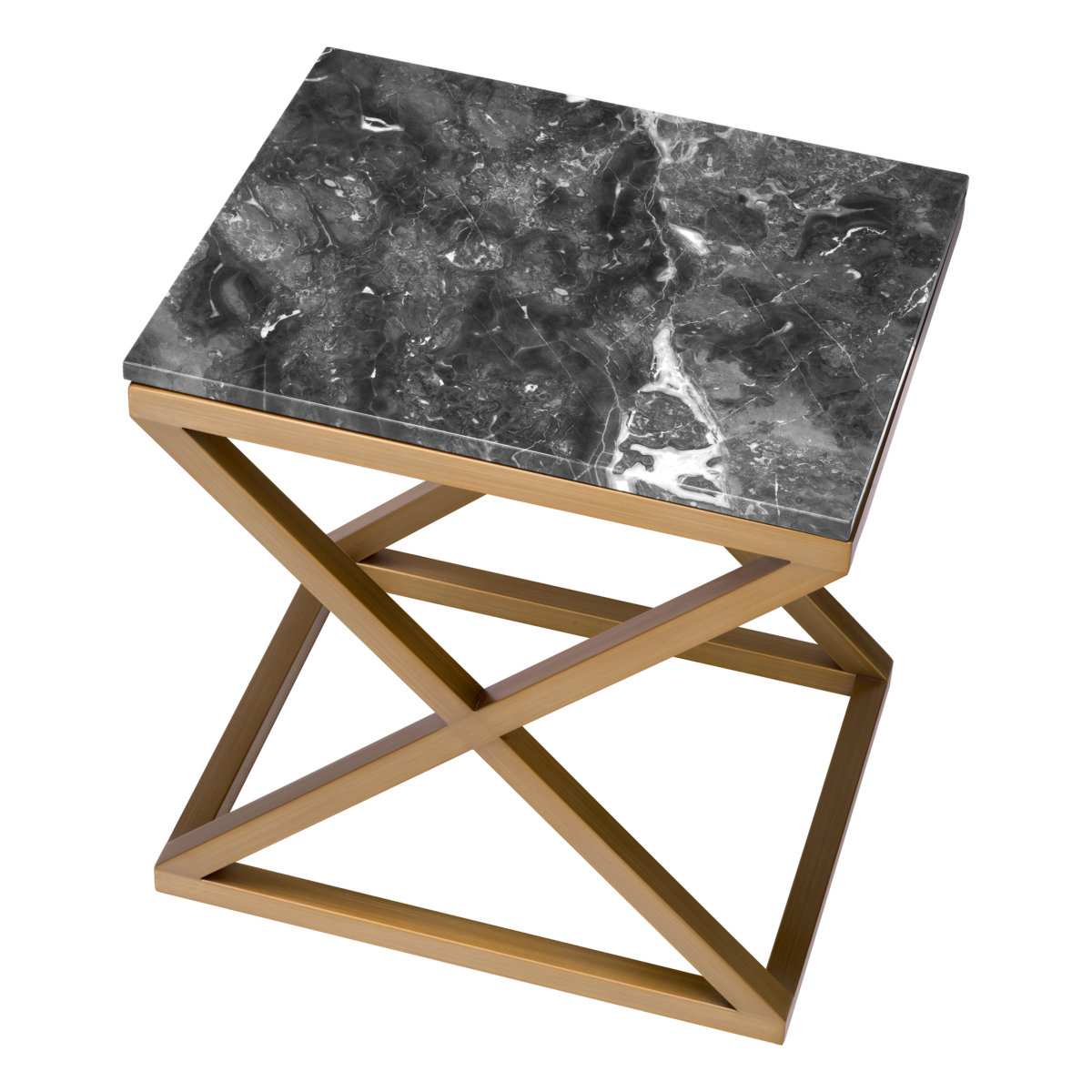 Eichholtz USA Side Table Criss Cross Brushed Brass Finish - Frame ...