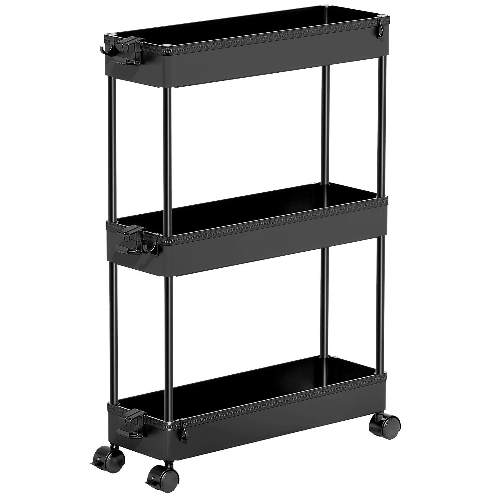 Ebern Designs 3-Tier Ultra-Slim Rolling Storage Trolley Frame,Multi ...