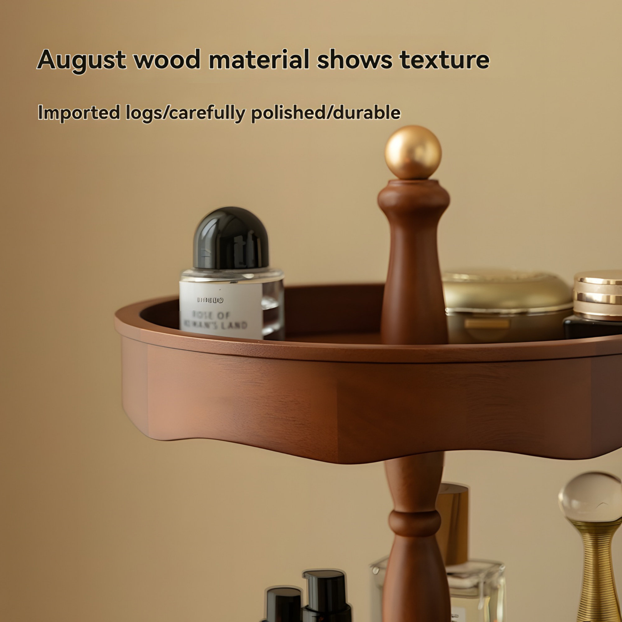 Alcott Hill® Light Luxury Rotating Storage Box, Double-Layer Circular ...