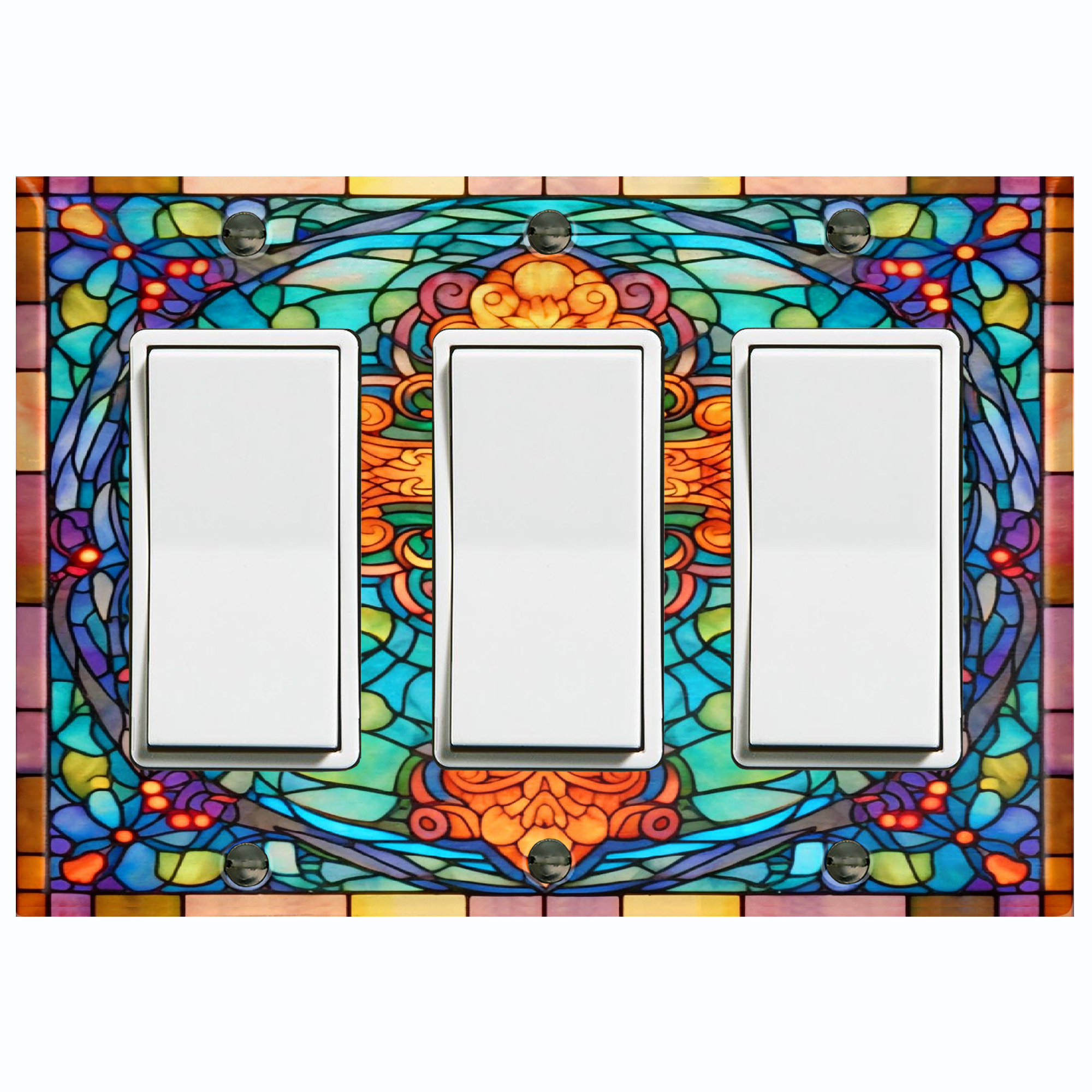 WorldAcc Green Tile Religious Cross Print Religious Themed 3 - Gang ...