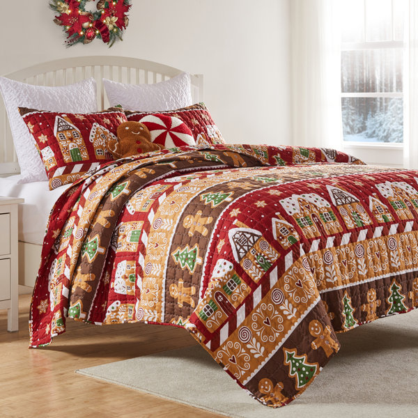 Greenland Home Fashions Gingerbread Lane Reversible Quilt Set & Reviews ...