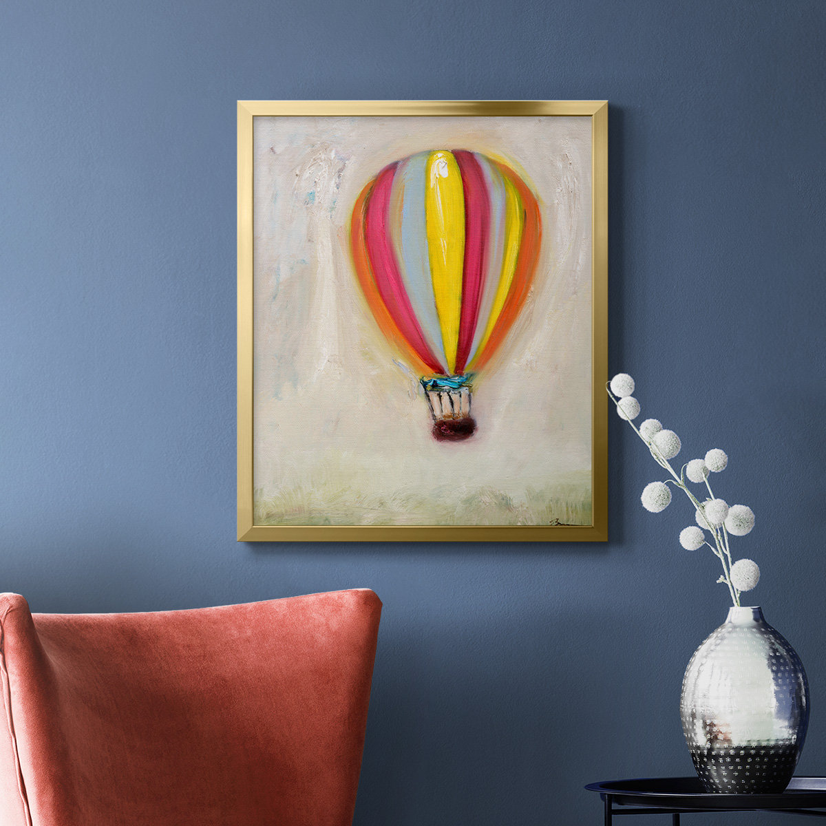 Winston Porter Lucky Hot Air Balloon Premium Framed Canvas - Ready to ...