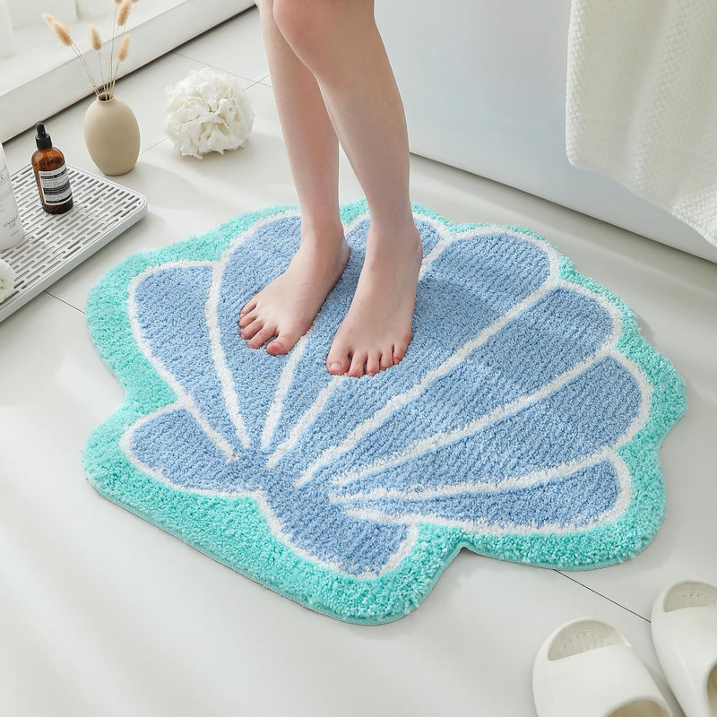 Beachcrest Home™ Ocean Decor Shell Bath Mat | Wayfair